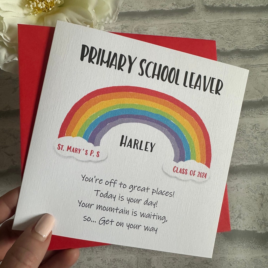 School Leaver Card, Personalised Card, Primary, Class 2024, End of Term ...