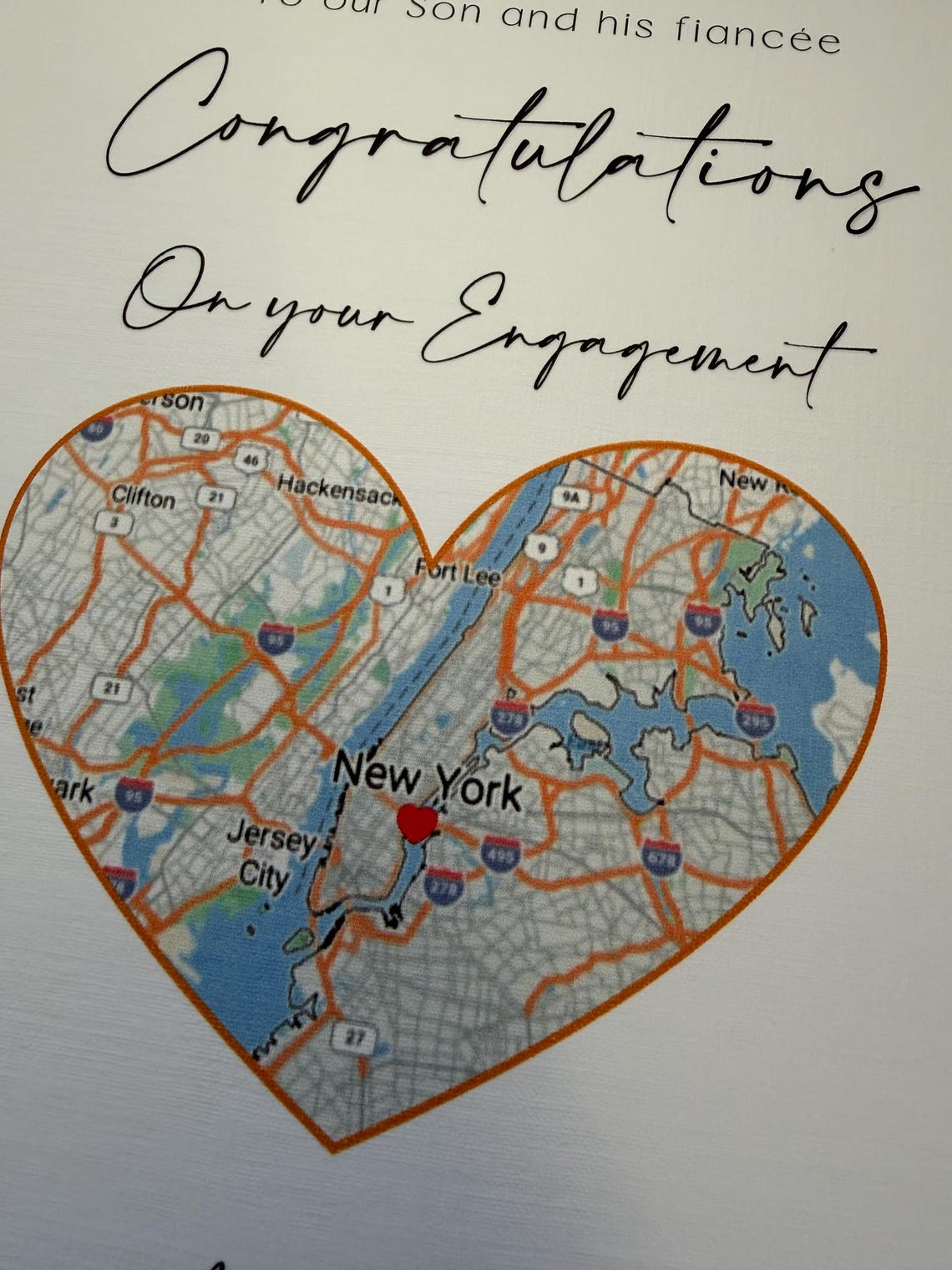 Engagement Congratulations Card: Destination Engagement, Map of Engaged ...