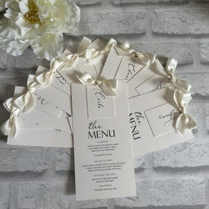 Wedding Menu With Name Tag / Wedding Breakfast Menu / Name Setting ...