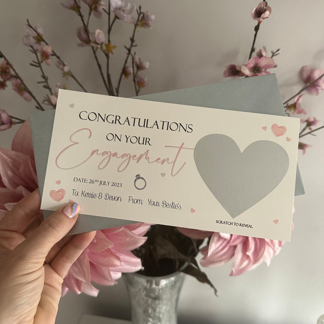Personalised Gift Voucher Engagement Congratulations Scratch to Reveal ...