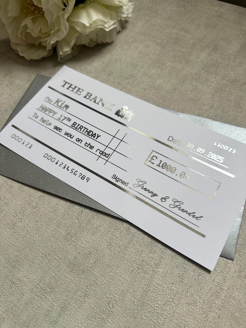 Novelty Cheque, Personalised Cheque for Gifting, Money Gift, Birthday ...