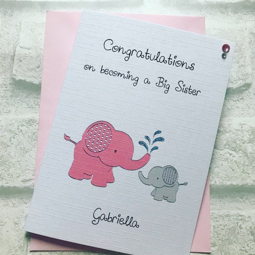 New Big Sister New Big Brother Congratulations Card - Etsy