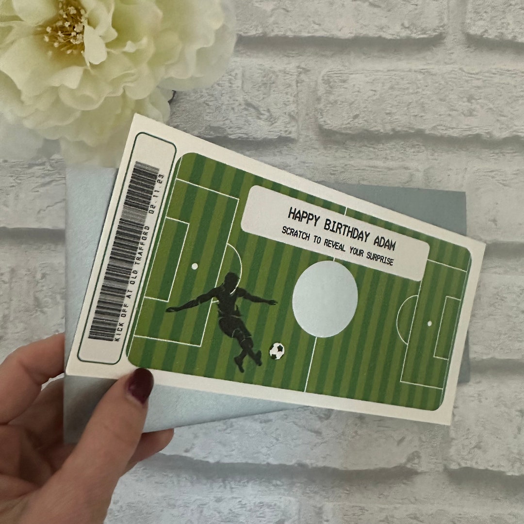 Football Ticket, Scratch Off, Surprise Football Match Ticket, Football ...