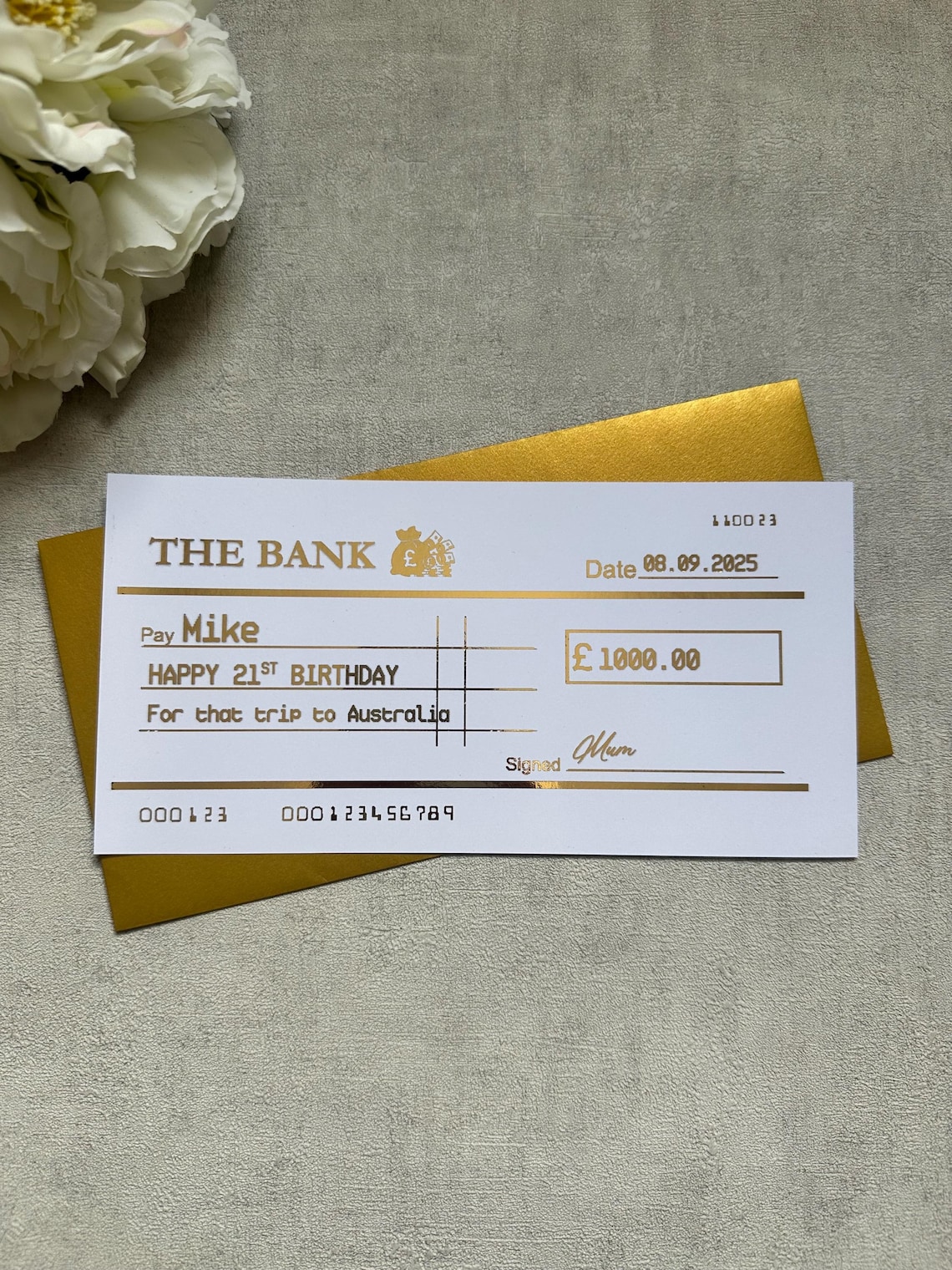 Novelty Cheque, Personalised Cheque for Gifting, Money Gift, Birthday ...