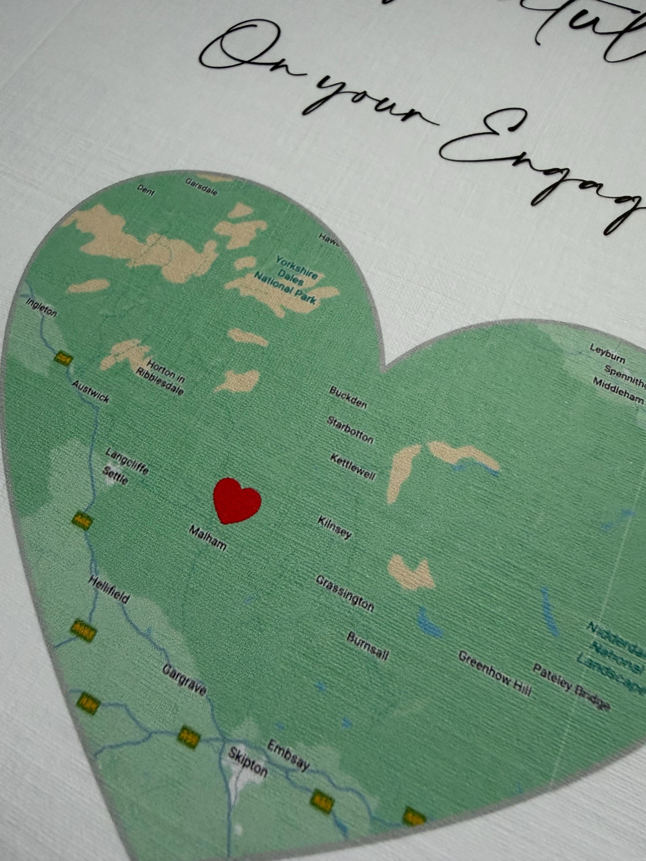 Engagement Congratulations Card: Destination Engagement, Map of Engaged ...