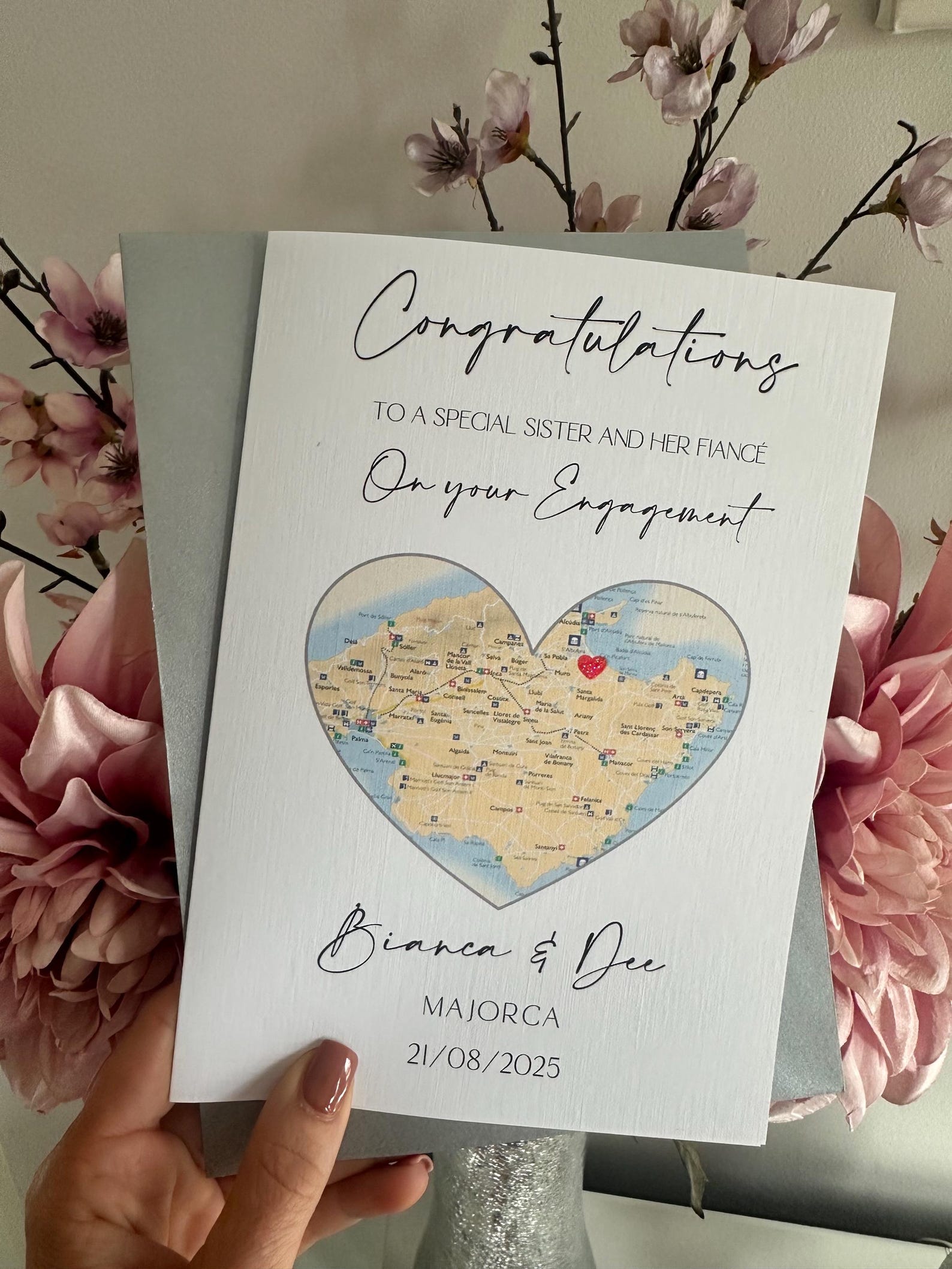 Engagement Congratulations Card: Destination Engagement, Map of Engaged ...