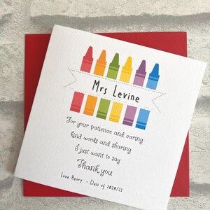 Teacher Thank You Card, Personalised, Classroom Assistant, Teaching ...