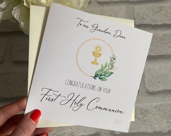 Luxury Communion or Confirmation Congratulations Card Personalised - Etsy