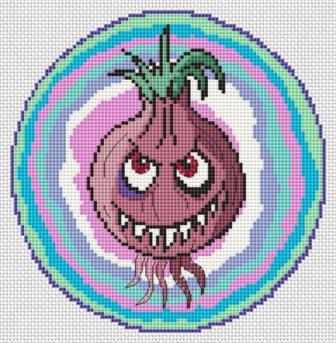 Evil Onion Cross Stitch Chart - Etsy