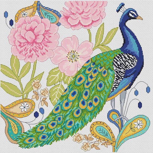 Peacock Cross Stitch Pattern 1 Instant PDF Download Peacock - Etsy