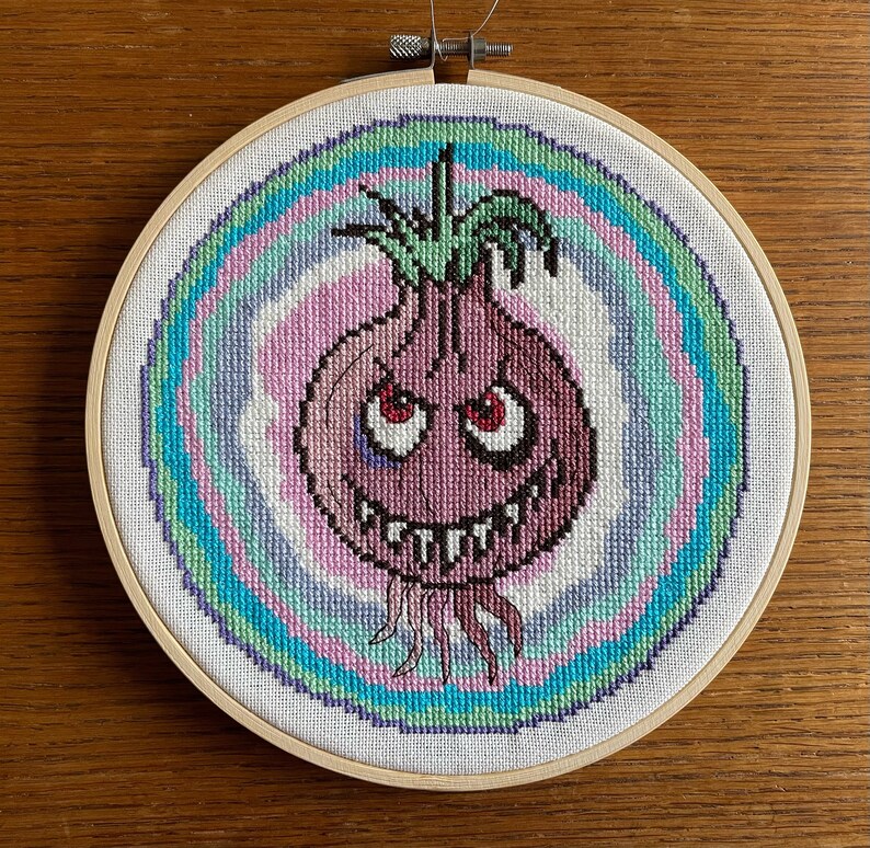 Evil Onion Cross Stitch Chart - Etsy