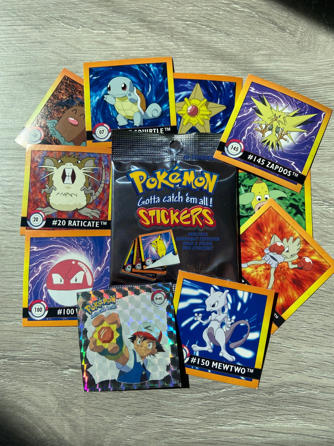Pokemon Stickers Vintage 1st Generation! Pack of 10, Brand New! - Etsy