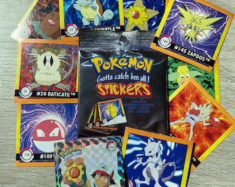 Pokemon Stickers Vintage 1st Generation Original Pack of 6, New and ...