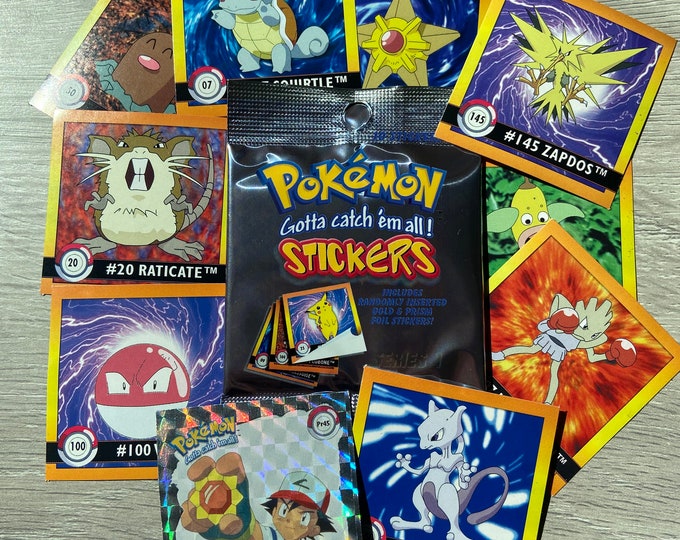 Pokemon Stickers Vintage 1st Generation! Pack of 10, Brand New! - Etsy