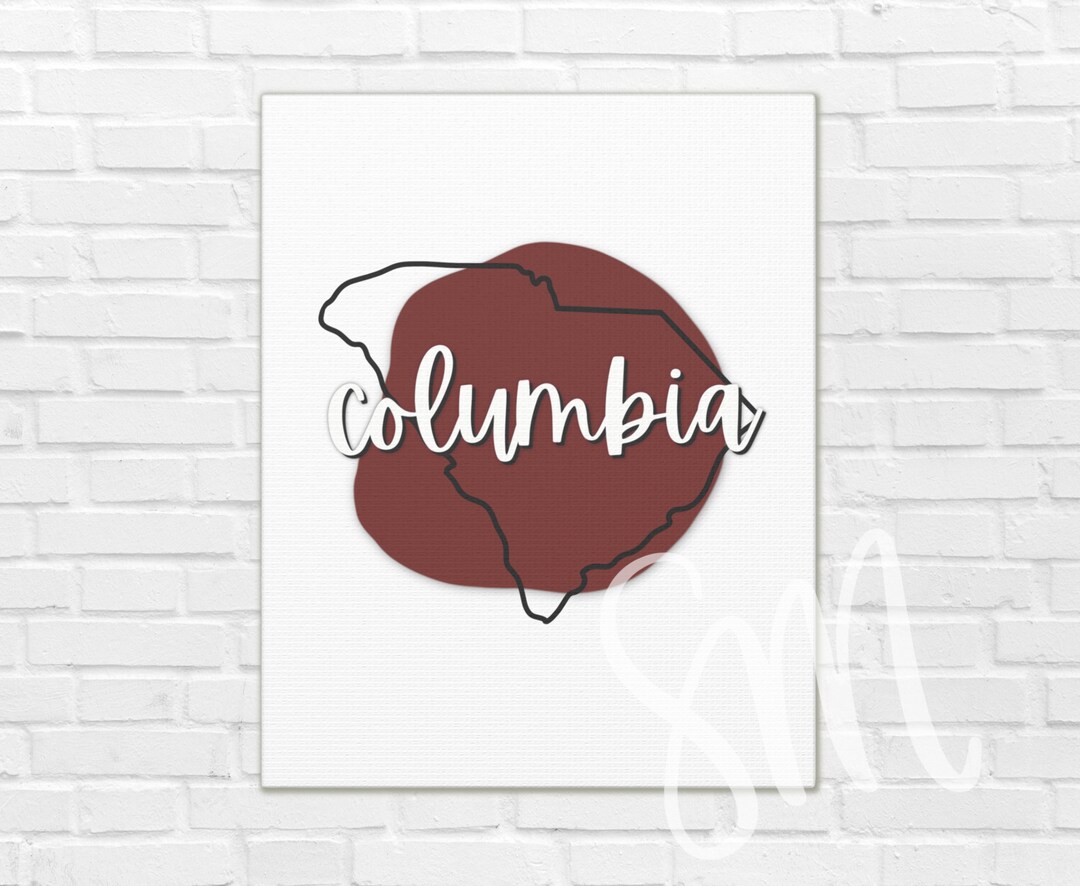 South Carolina Canvas, SC Colleges Wall Art, College City Dorm Canvas ...