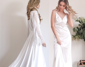 Champagne Robe & Nightgown Negligee Set Luxury Boudoir | Etsy