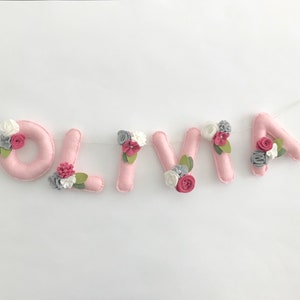Primrose Pink Felt Name Banner Felt Name Pennant Felt - Etsy