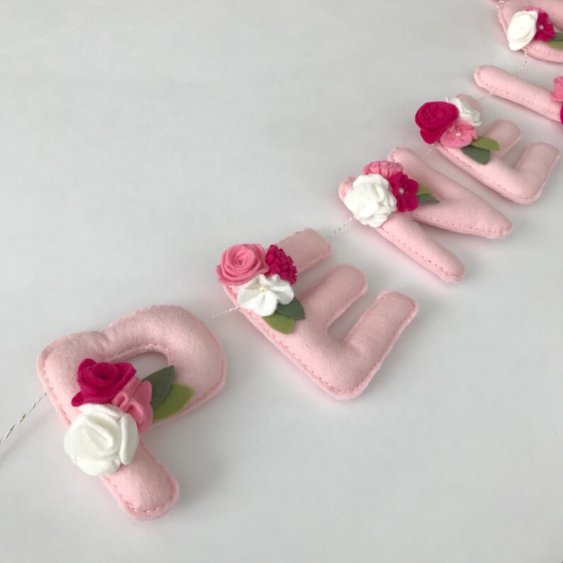 CUSTOM COLORS Felt Name Sign felt Name Banner Name | Etsy