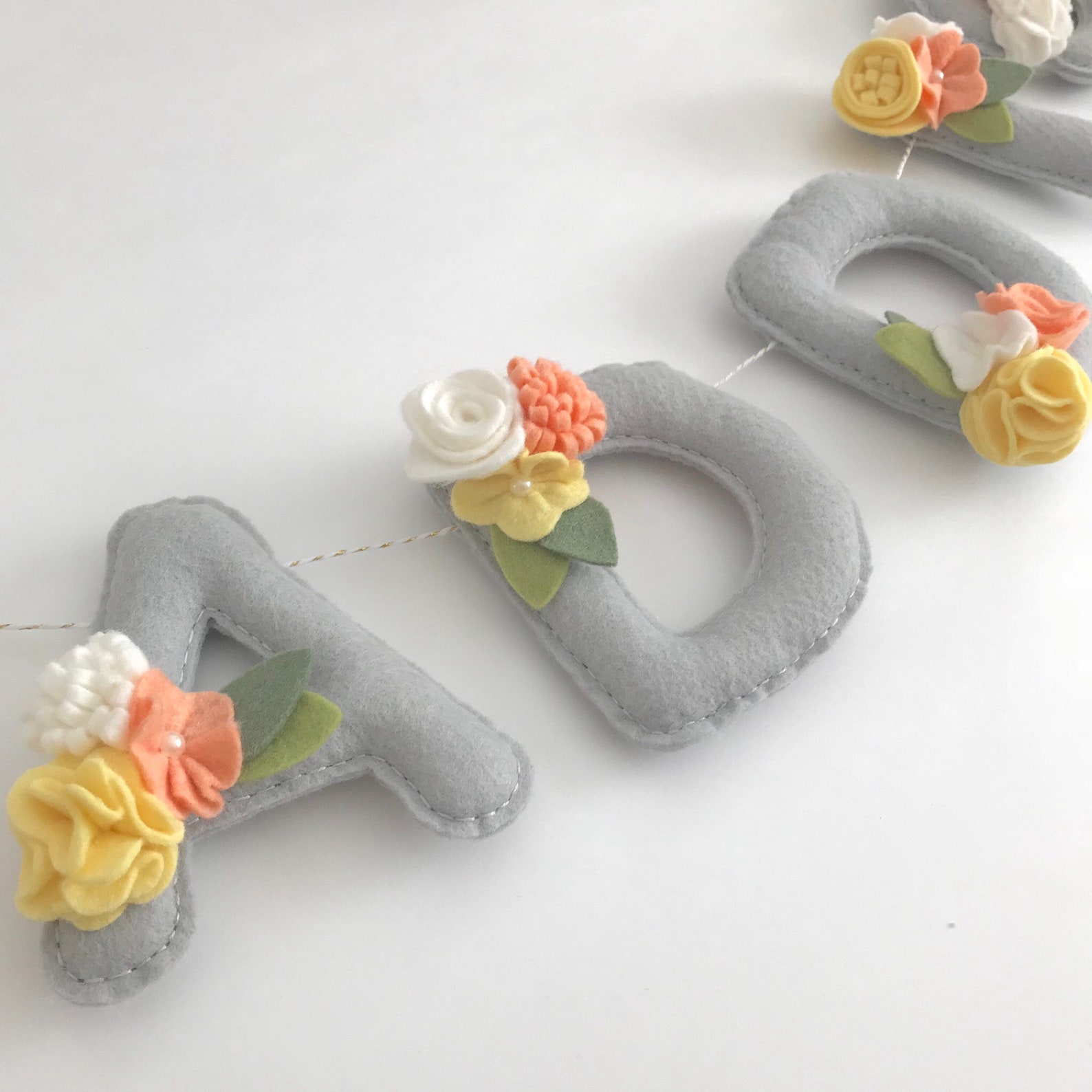 CUSTOM COLORS Felt Name Sign felt Name Banner Name | Etsy