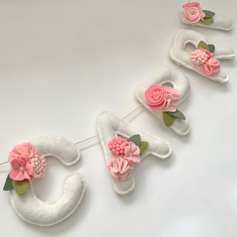 CUSTOM COLORS Felt Name Sign felt Name Banner Name | Etsy