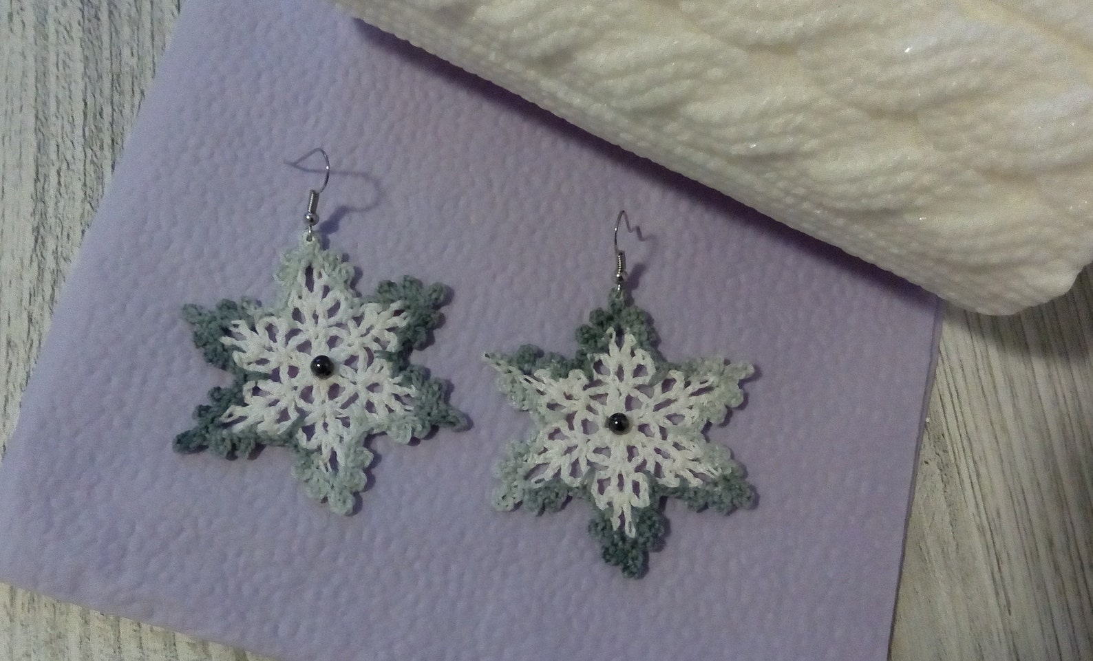 Snowflake Earrings, Crochet Earrings, Wedding Jewelry, Personalized ...