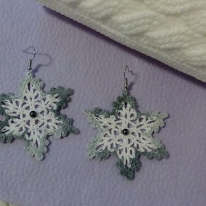 Snowflake Earrings, Crochet Earrings, Wedding Jewelry, Personalized ...