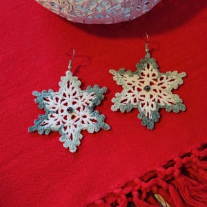 Snowflake Earrings, Crochet Earrings, Wedding Jewelry, Personalized ...