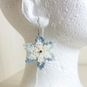 Snowflake Earrings, Crochet Earrings, Wedding Jewelry, Personalized ...