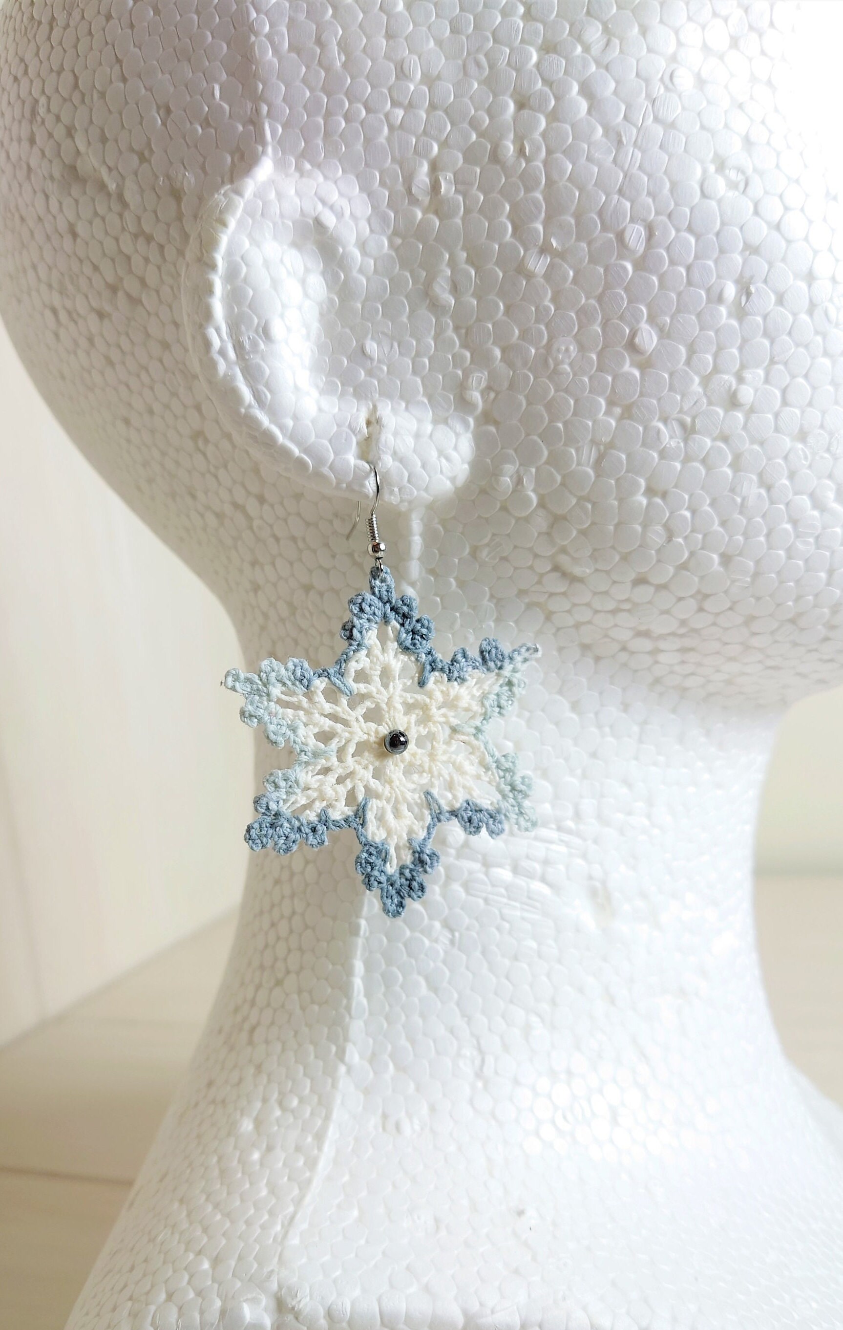 Snowflake Earrings, Crochet Earrings, Wedding Jewelry, Personalized ...