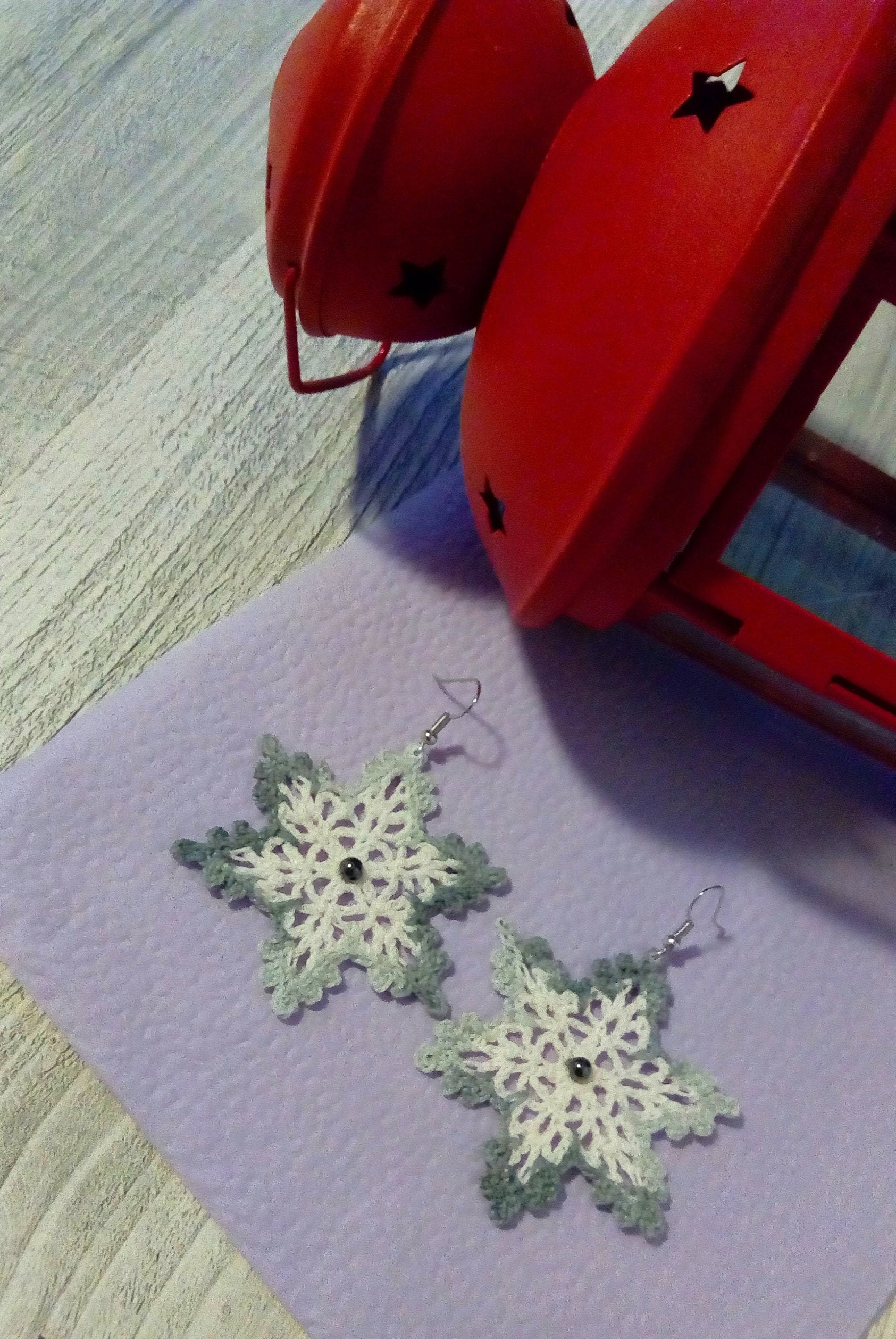 Snowflake Earrings, Crochet Earrings, Wedding Jewelry, Personalized ...