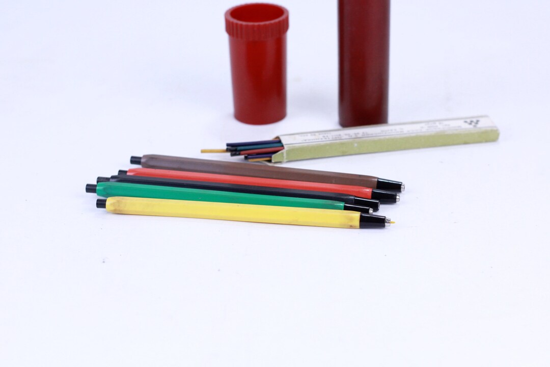 Vintage Set of Colored Mechanical Pencils, Soviet Pencils, Made in USSR ...