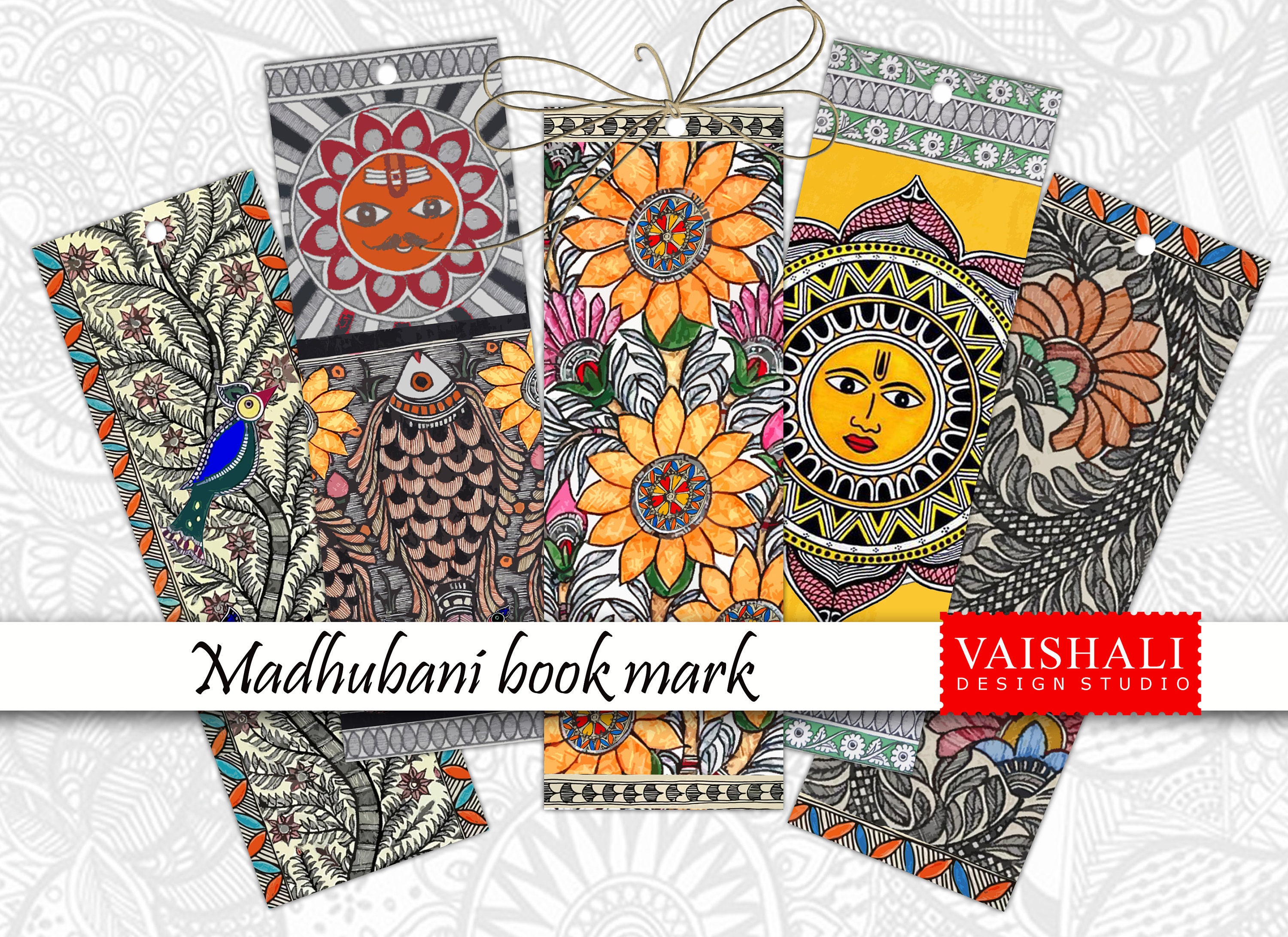 Instant Download , Bookmarks , Indian Art Printable, Digital Print, 5 ...