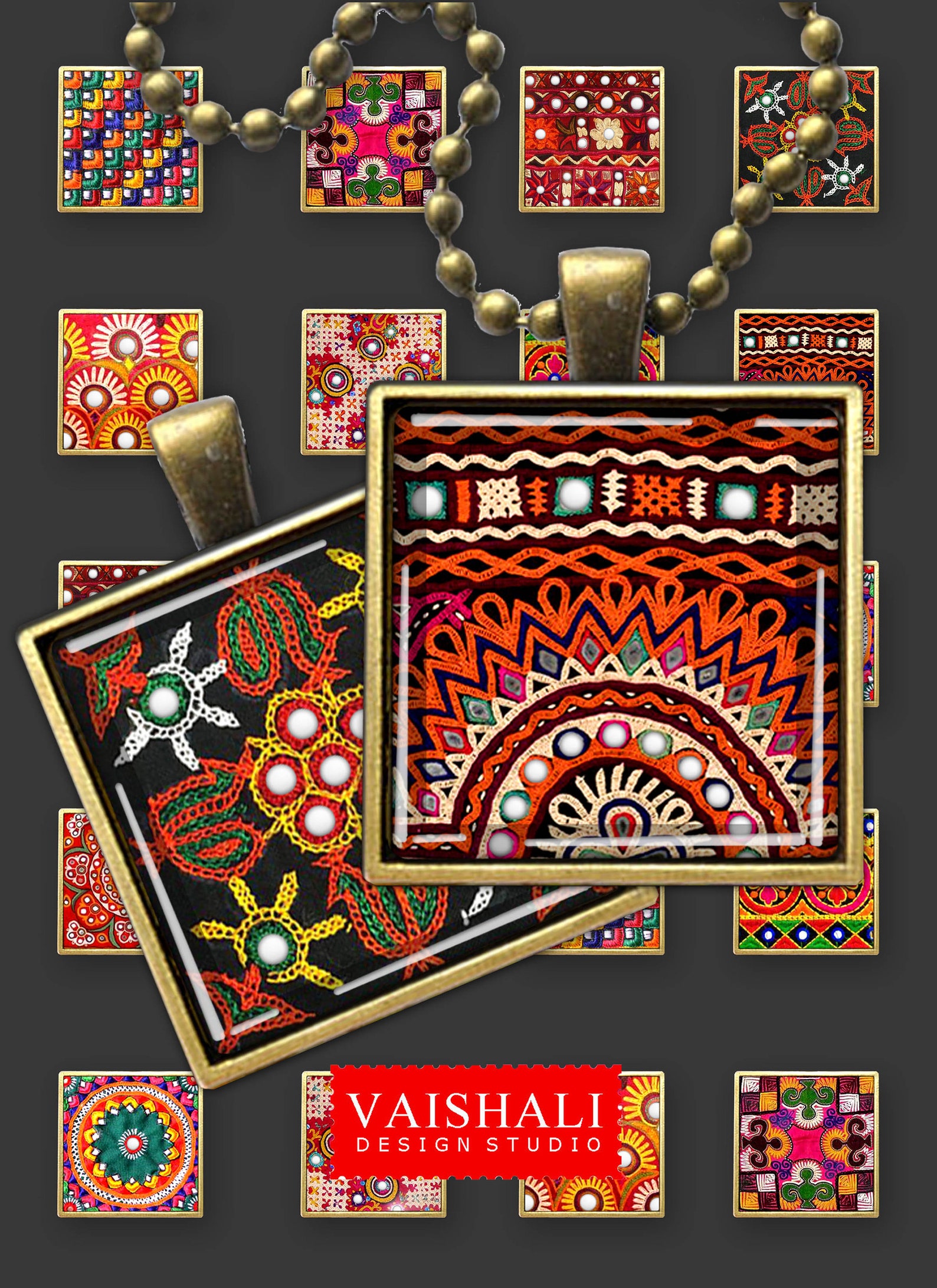 Buy Kutch Embroidery Digital Print Download 1 X 1 Inch Square Online in ...