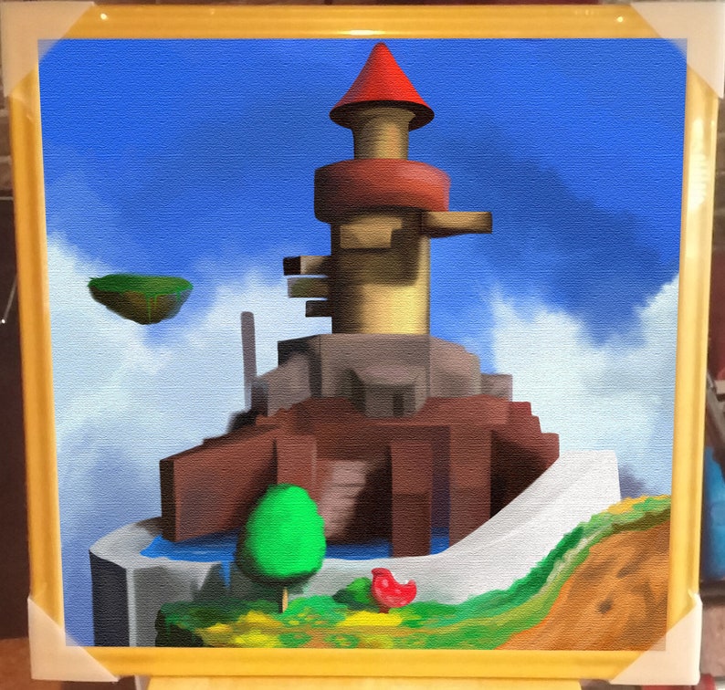 Whomp's Fortress Mario 64 50x50 Cm Canvas Print - Etsy