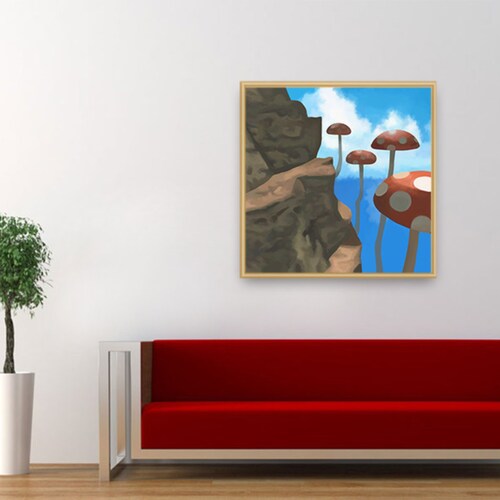 Tall Tall Mountain Mario 64 50x50 Cm Canvas Print - Etsy