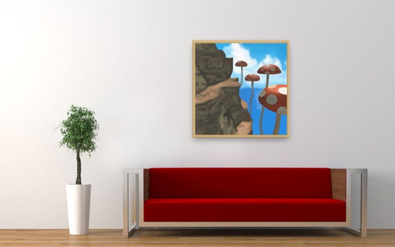 Tall Tall Mountain Mario 64 50x50 Cm Canvas Print | Etsy UK