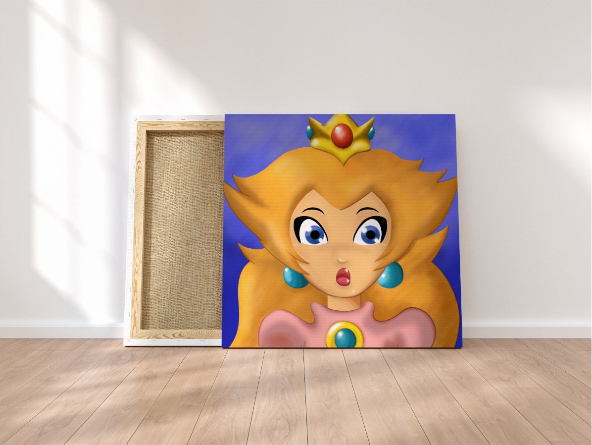 Princess Peach Painting Mario 64 50X50CM Canvas Print | Etsy