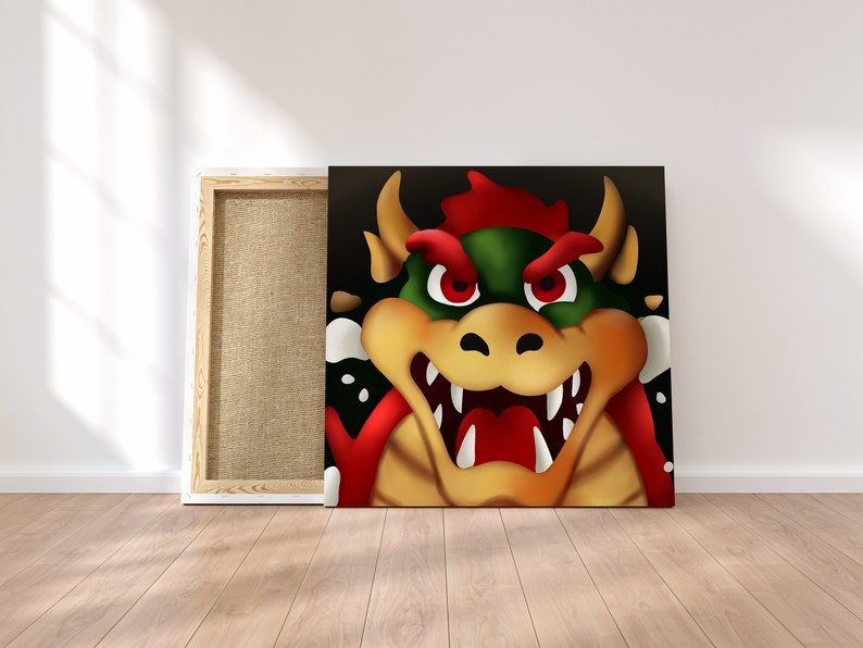 Bowser Painting Mario 64 50X50 CM Canvas Print | Etsy