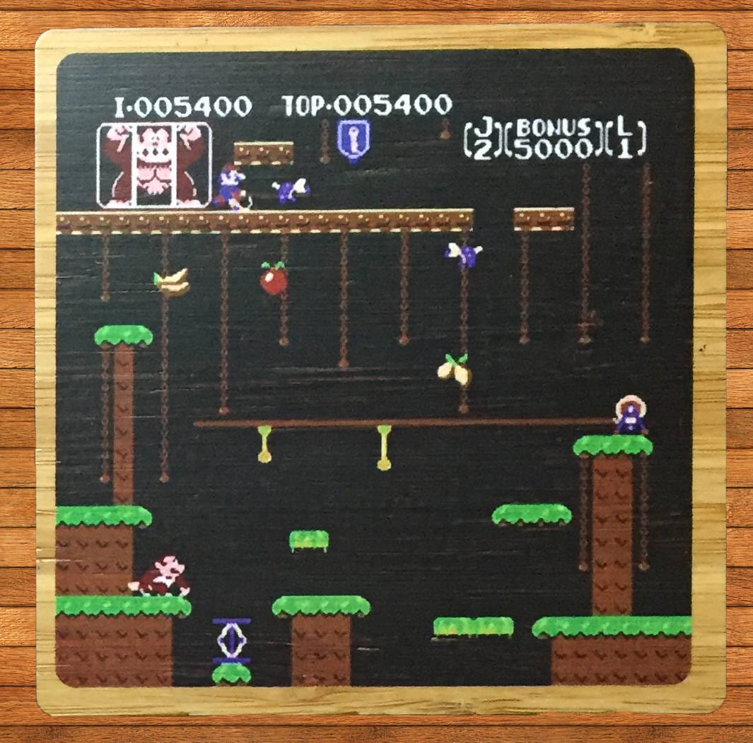 Vintage Video Game Wood Coaster Set, 80s Arcade Art - Etsy