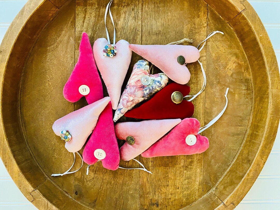 Primitive Shaped Hearts, Valentine, Primitive Heart ,heart Ornament ...