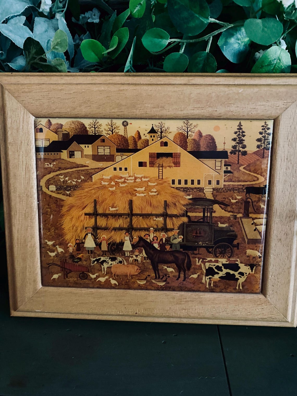 Fall Framed Farm Scene, Gorgina's Country Creations Plaque, Collector ...
