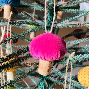 Repurposed Cork Mushroom Ornaments, Mushroom Ornaments, Handmade ...