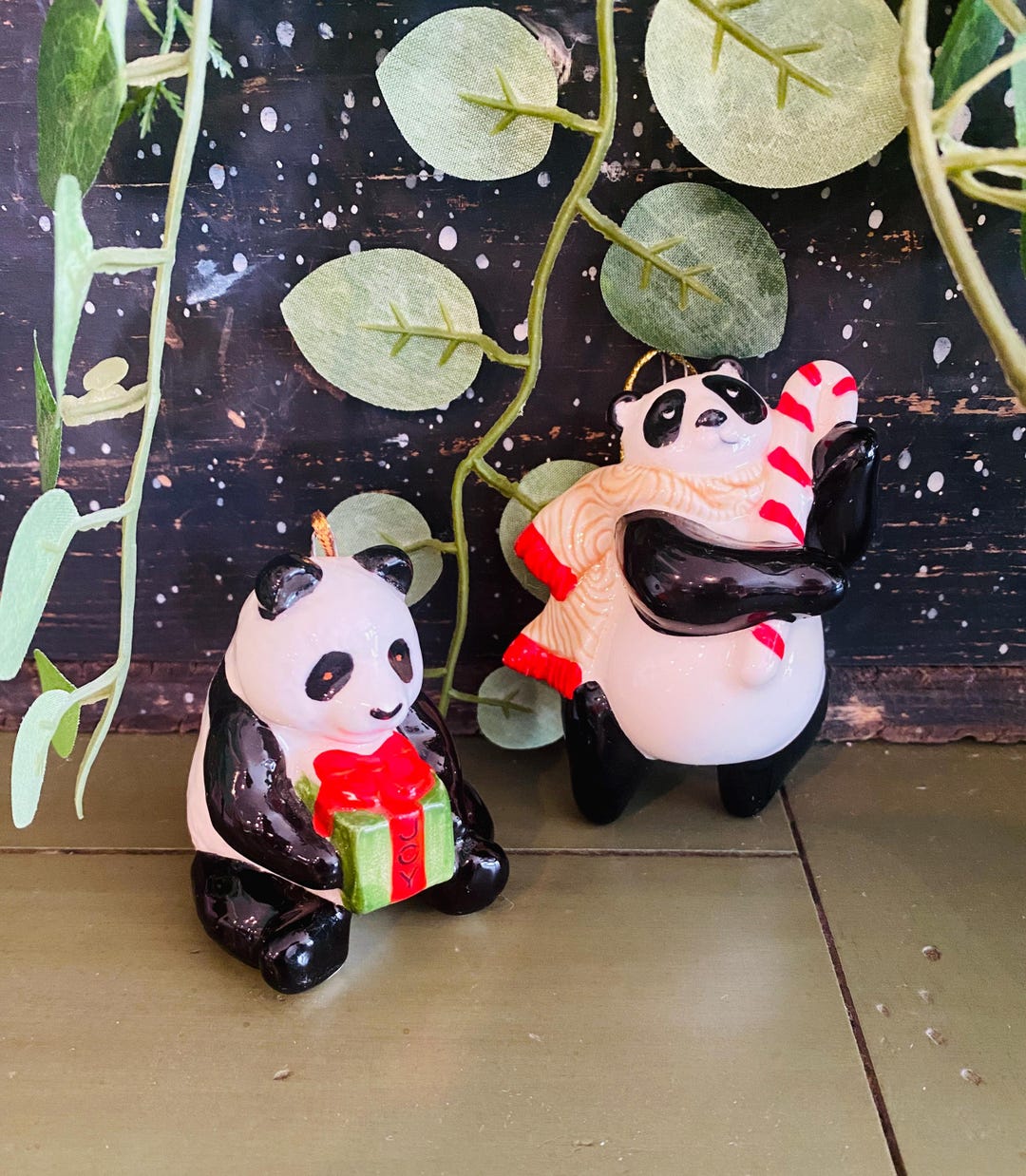 Vintage 1980s Ceramic Panda Ornaments, Made in Japan, Schmid Japan ...