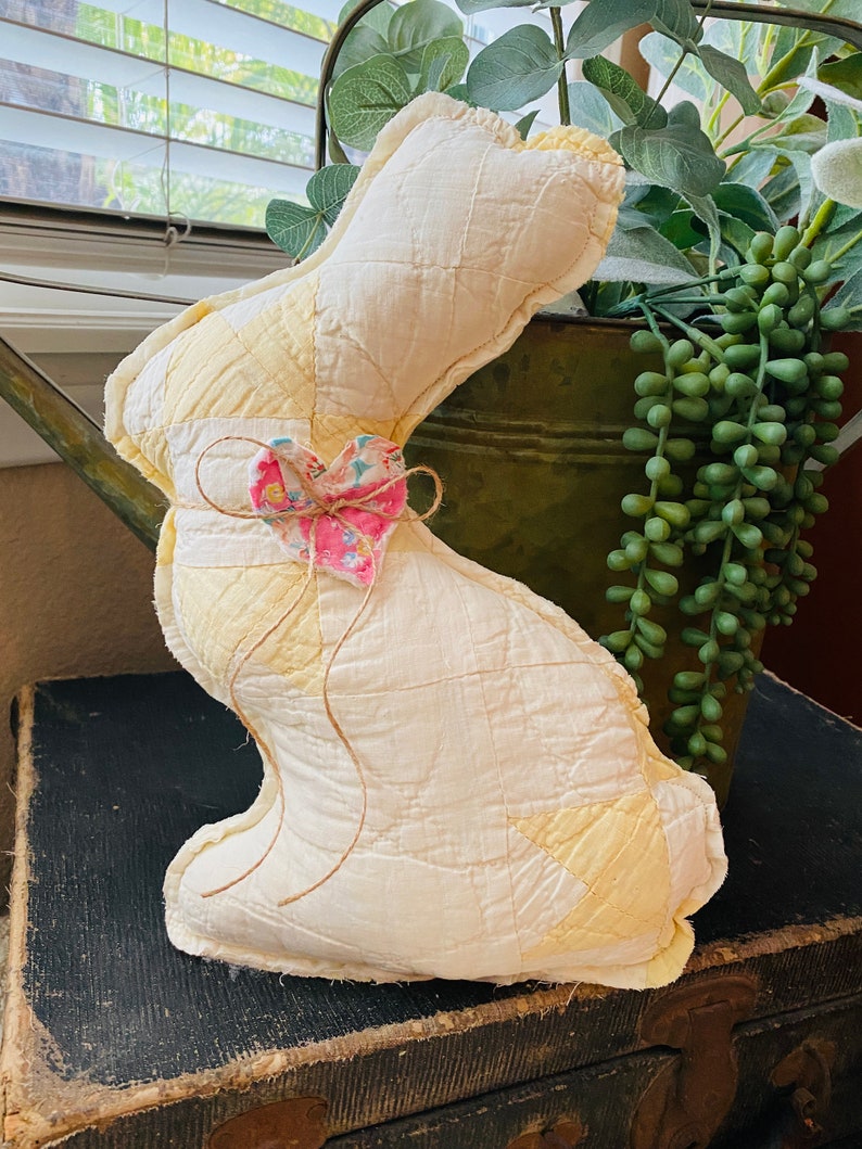 Larger Size Handmade Bunny Handmade Fabric Bunny Vintage - Etsy