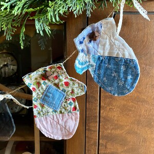 Cutter Quilt Mittens Cutout Garland, Repurposed Quilt Bunting, Winter ...