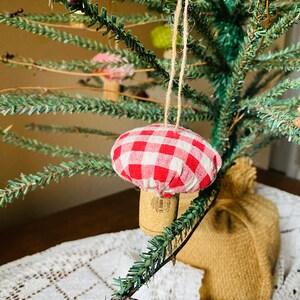 Repurposed Cork Mushroom Ornaments, Mushroom Ornaments, Handmade ...