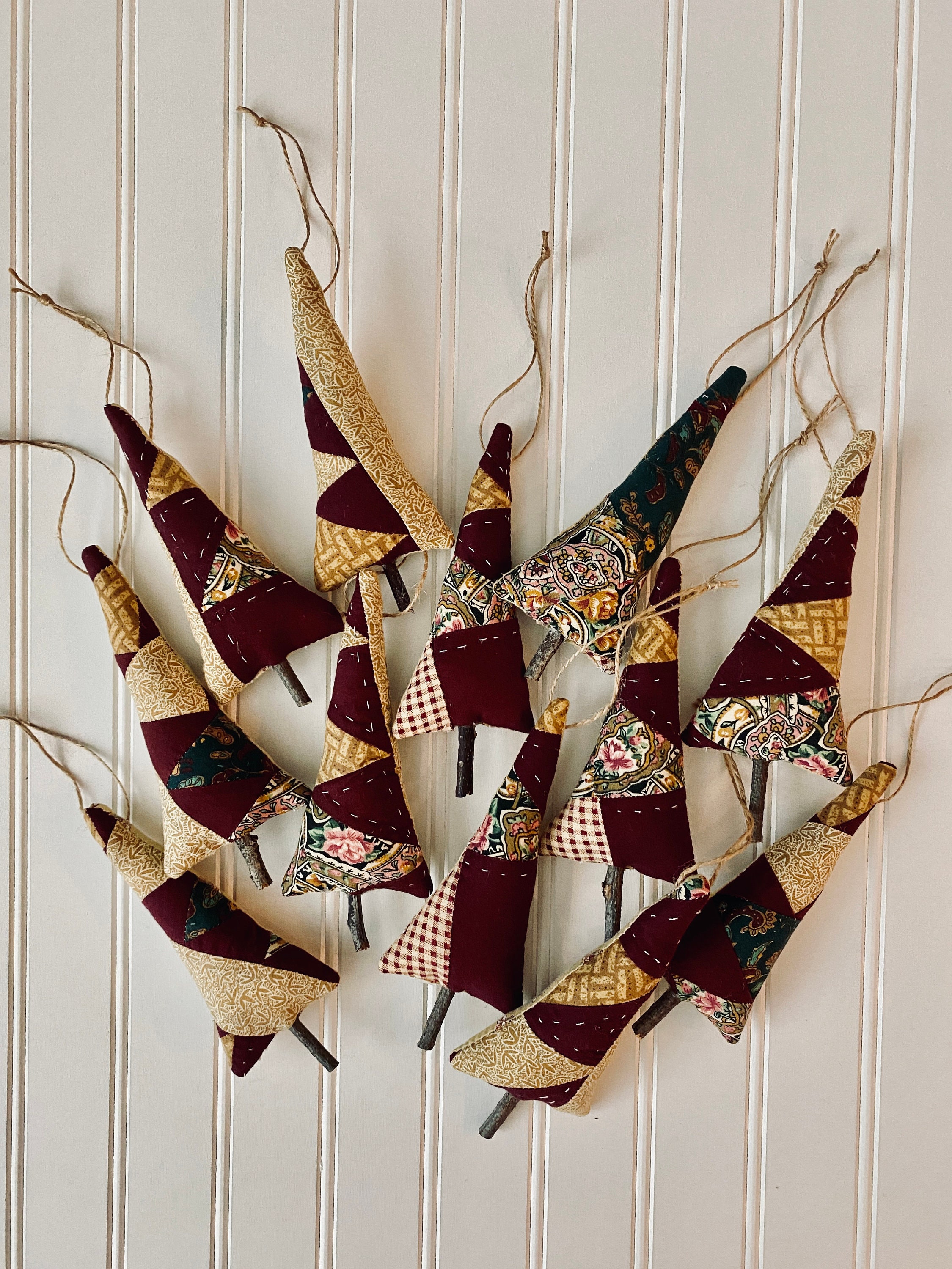 Vintage Quilt Tree Ornaments Quilted Tree Ornaments Handmade - Etsy