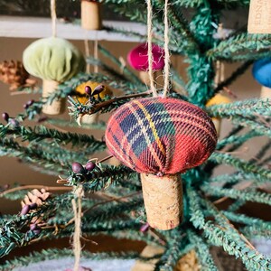Repurposed Cork Mushroom Ornaments, Mushroom Ornaments, Handmade ...