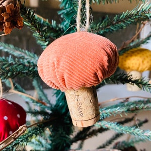 Repurposed Cork Mushroom Ornaments, Mushroom Ornaments, Handmade ...
