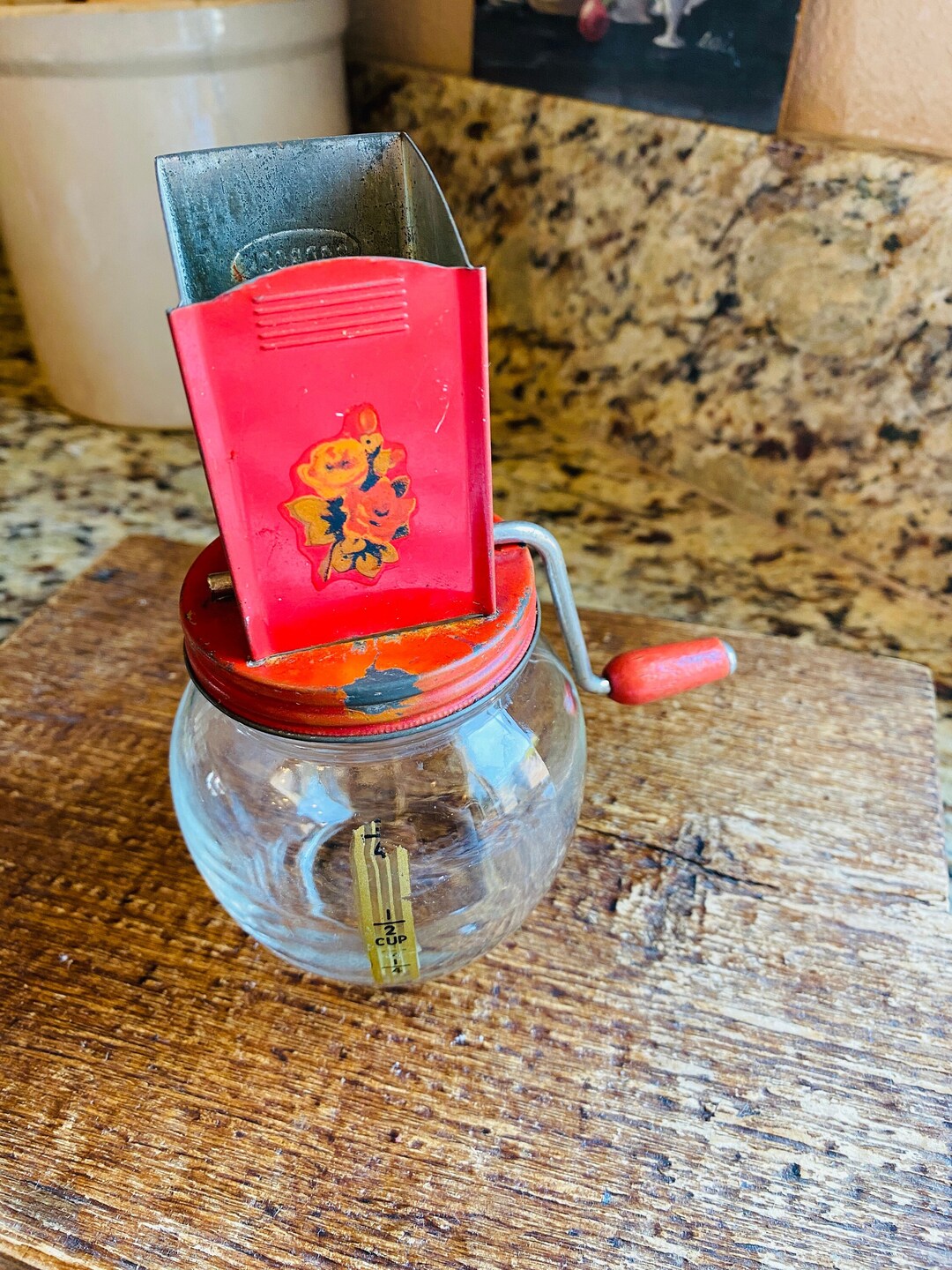 1950s Vintage Androck Glass Nut Grinder, Vintage Nut Chopper, Glass Nut ...
